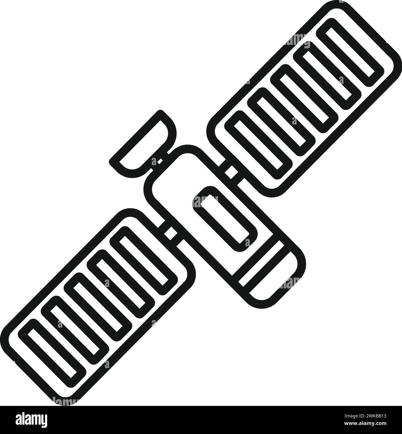 Space satellite power icon outline vector. Source cell. Sunlight grid ...