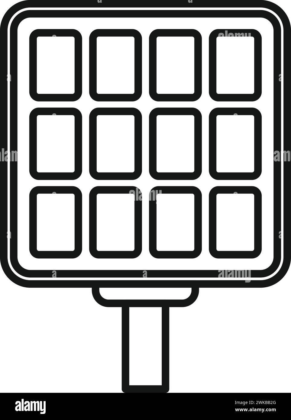 Part solar panel icon outline vector. Fixture electrical. Module cell ...