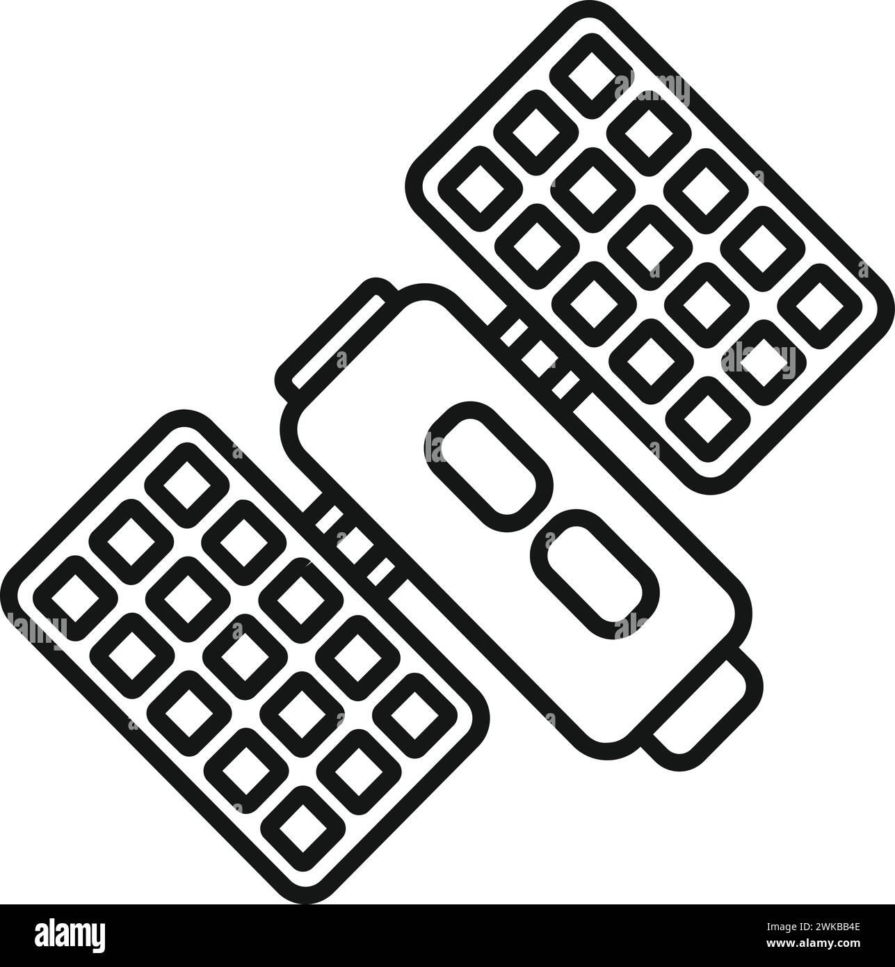 Satellite solar panel icon outline vector. Space power charge. Roof ...