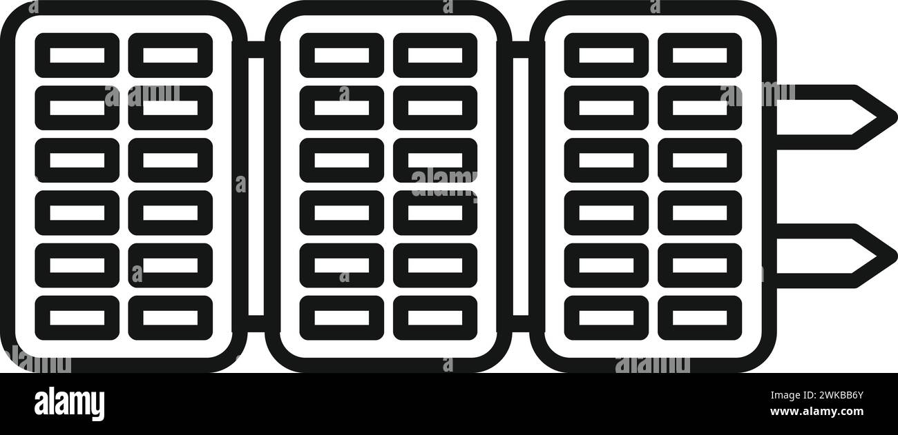 Converter controller icon outline vector. Solar panel foldable. Module ...