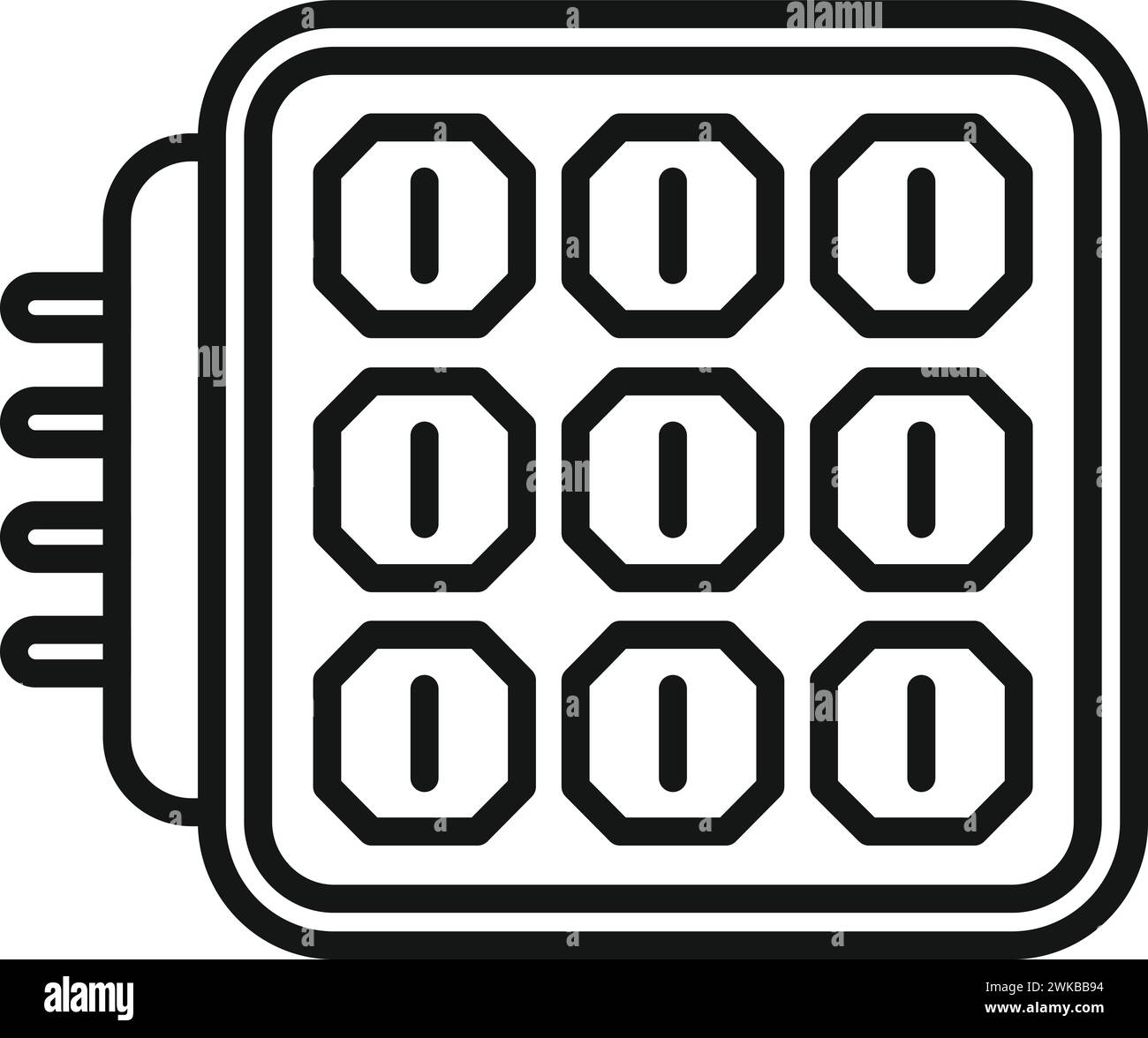 Plug solar panel icon outline vector. Fixture module. Part cell ...