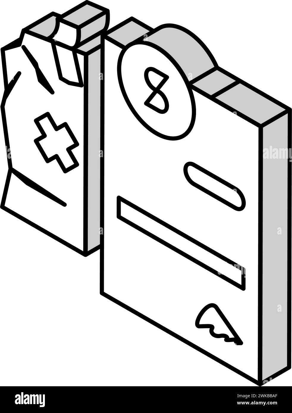 compensation broken or lost parcel isometric icon vector illustration ...