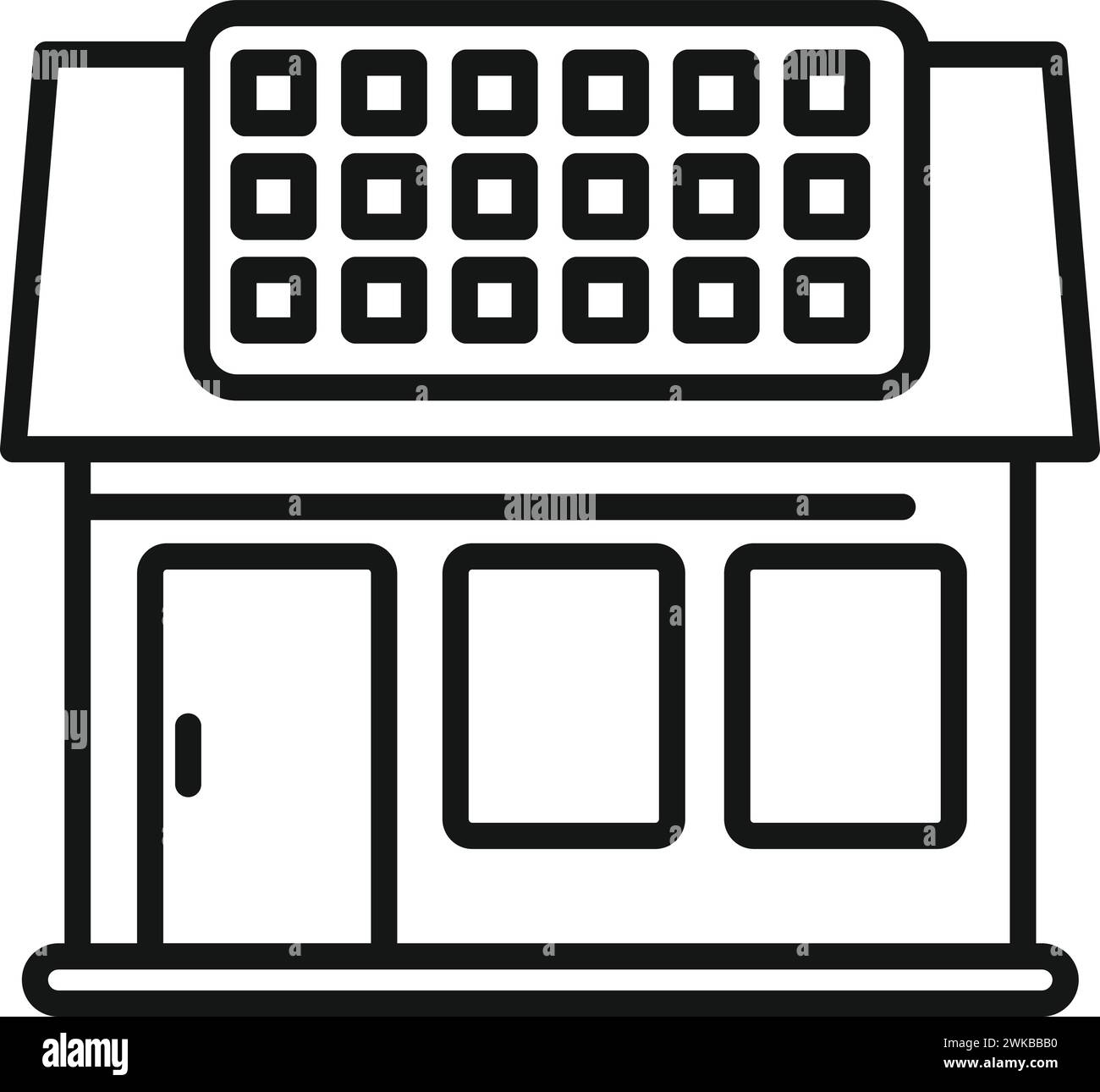 Solar panel on house roof icon outline vector. Regulator sun. Module ...