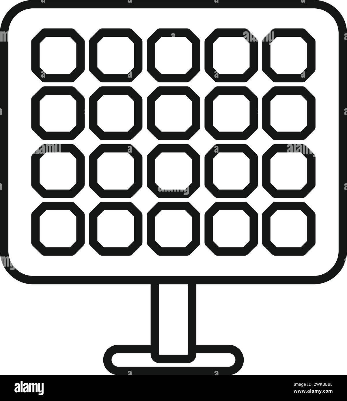 Solar panel icon outline vector. Source cell recharge. Electric system ...