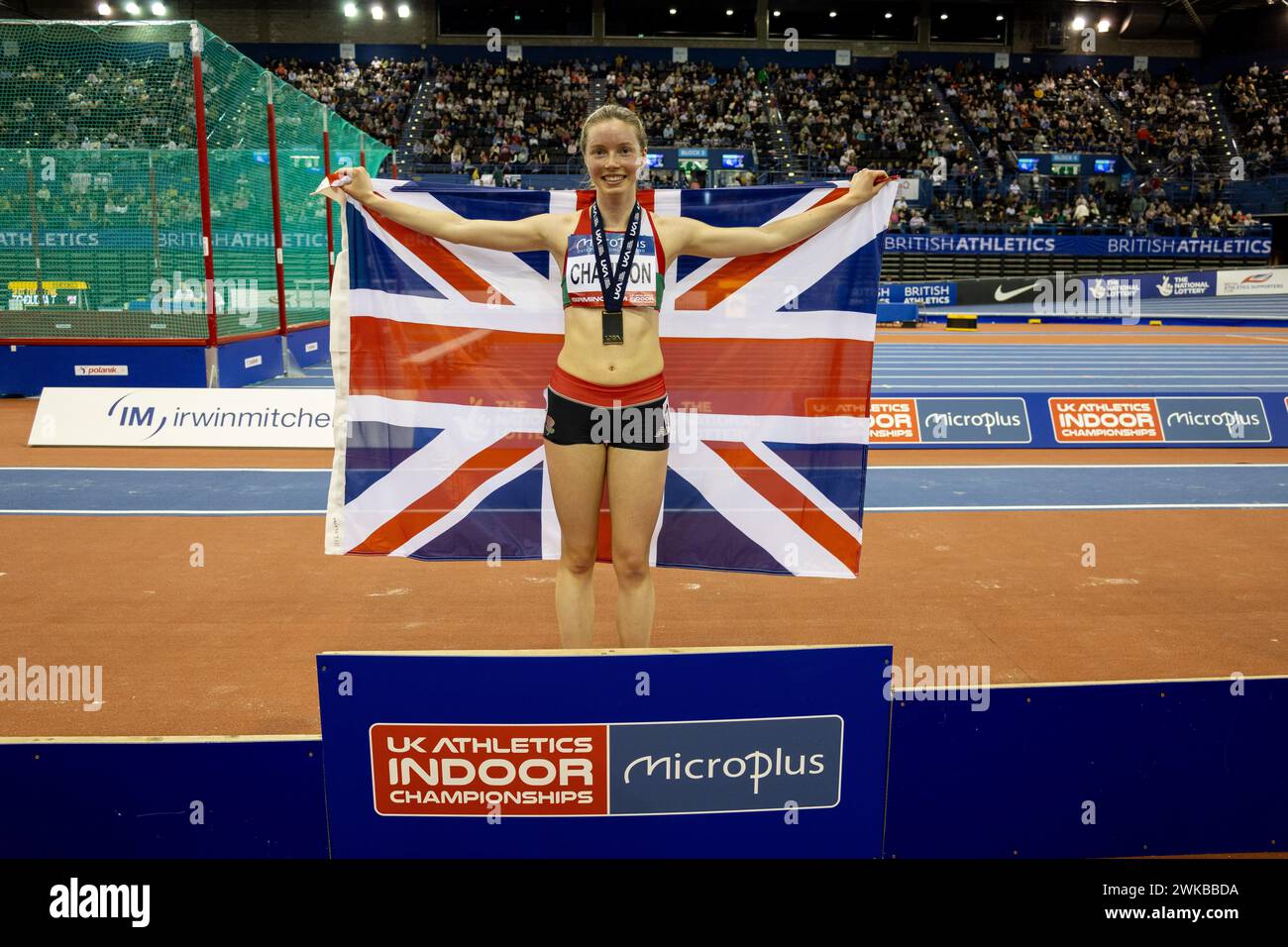 Birmingham, 18 February 2024, JENNINGS Abigail, 3000m Walk Women Podium ...