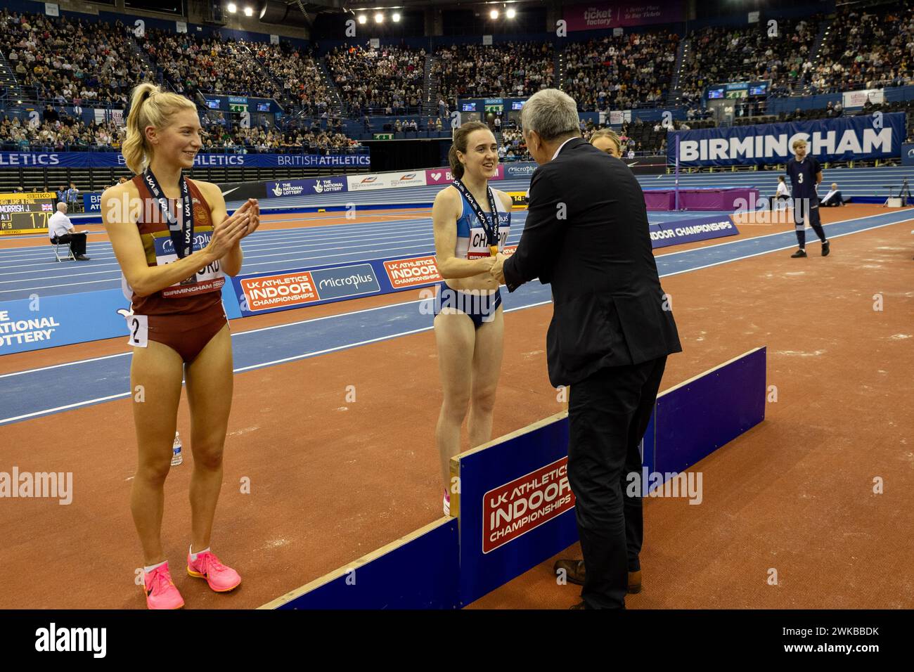 Birmingham, 18 February 2024, MUIR Laura, NUTTALL Hannah and AXFORD ...