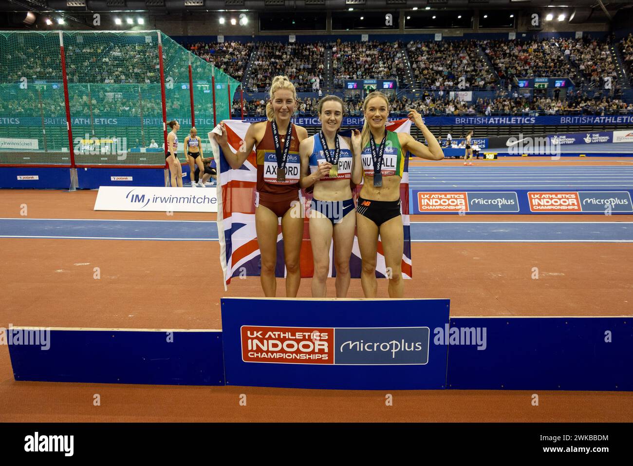 Birmingham, 18 February 2024, MUIR Laura, NUTTALL Hannah and AXFORD ...