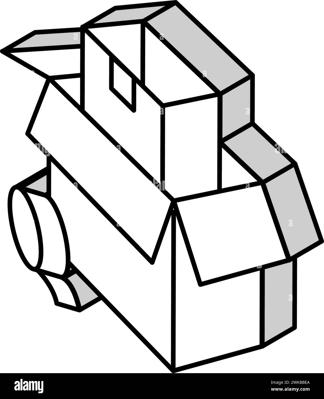 packaging and wrapping parcel isometric icon vector illustration Stock ...