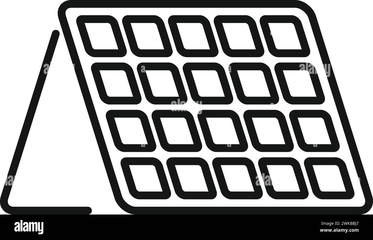 Portable solar panel icon outline vector. Converter cell. Machine heat ...