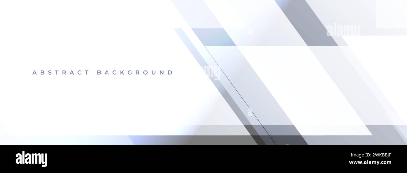 White modern vector banner with geometric shapes. Horizontal wide ...