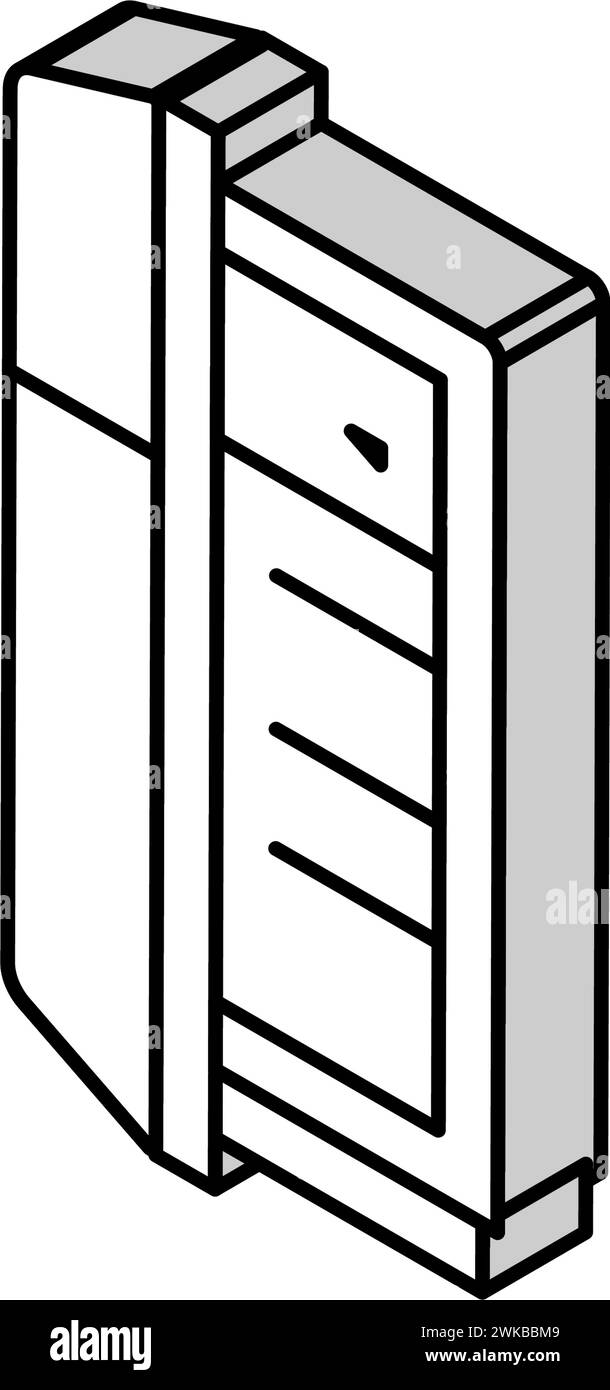 refrigerator electronic cooling equipment isometric icon vector ...
