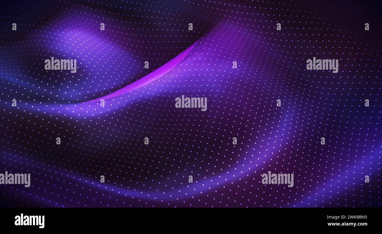 Purple silky liquid, abstract, plastic waves background. A 3D ...