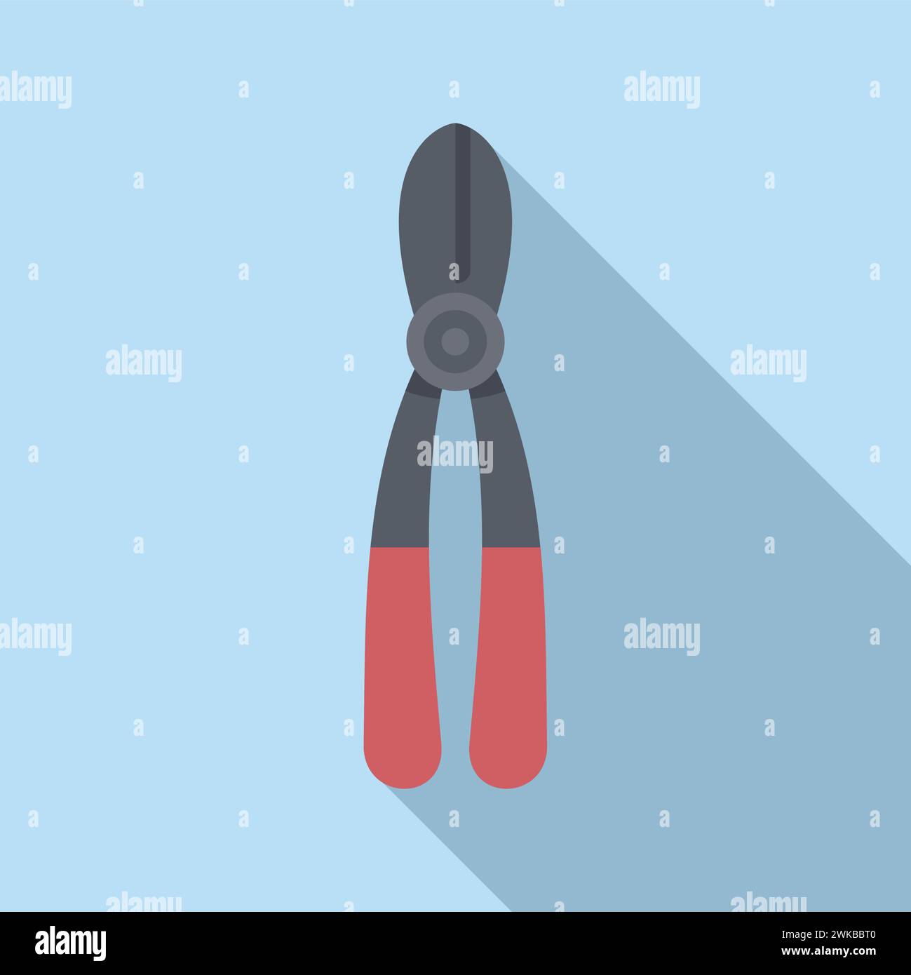 Cutter pruner icon flat vector. Long handle device. Service lawn blade ...