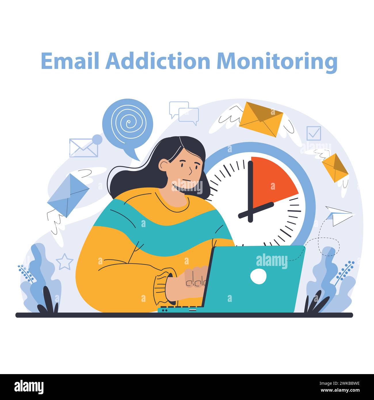 Internet addiction concept. The image reflects the compulsive need to ...