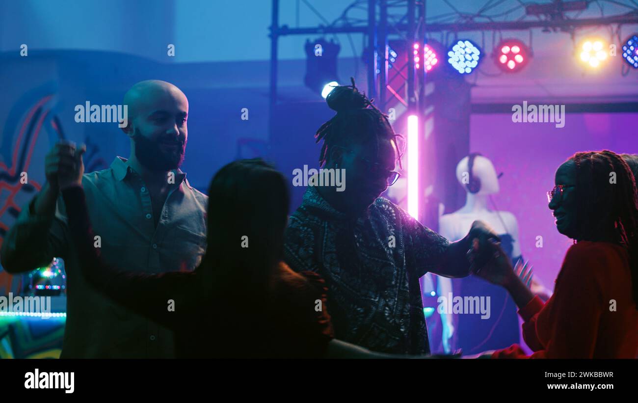 Dance partners waltzing at party, dancing in pairs on slow romantic ...