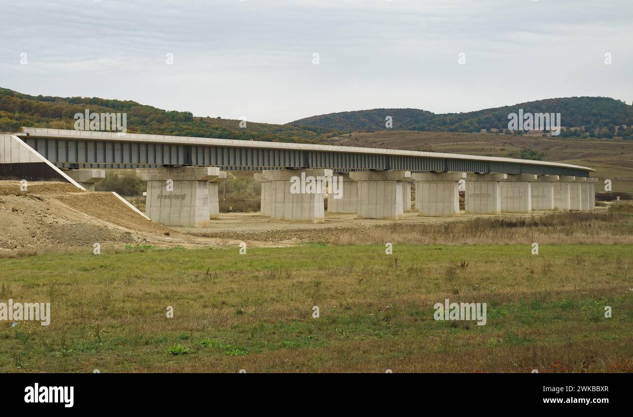 Ormenis, Romania - 9th Oct, 2023: Brasov-Simeria railway rehabilitation ...