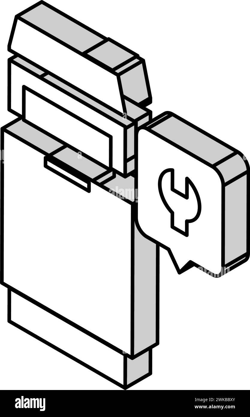 trash compactor repair isometric icon vector illustration Stock Vector ...