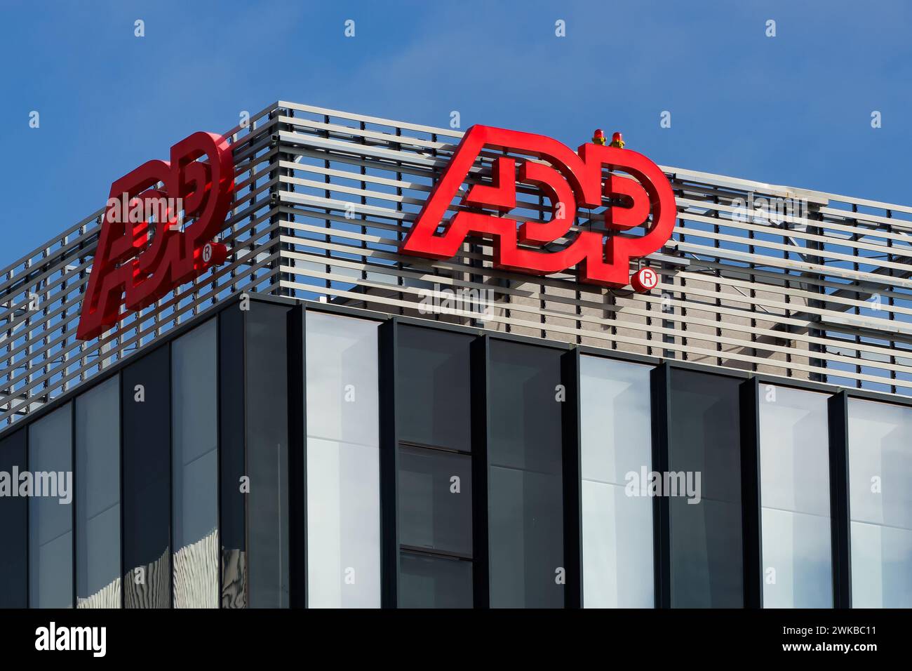 Bucharest, Romania - February 19, 2024: The logo of the American ...