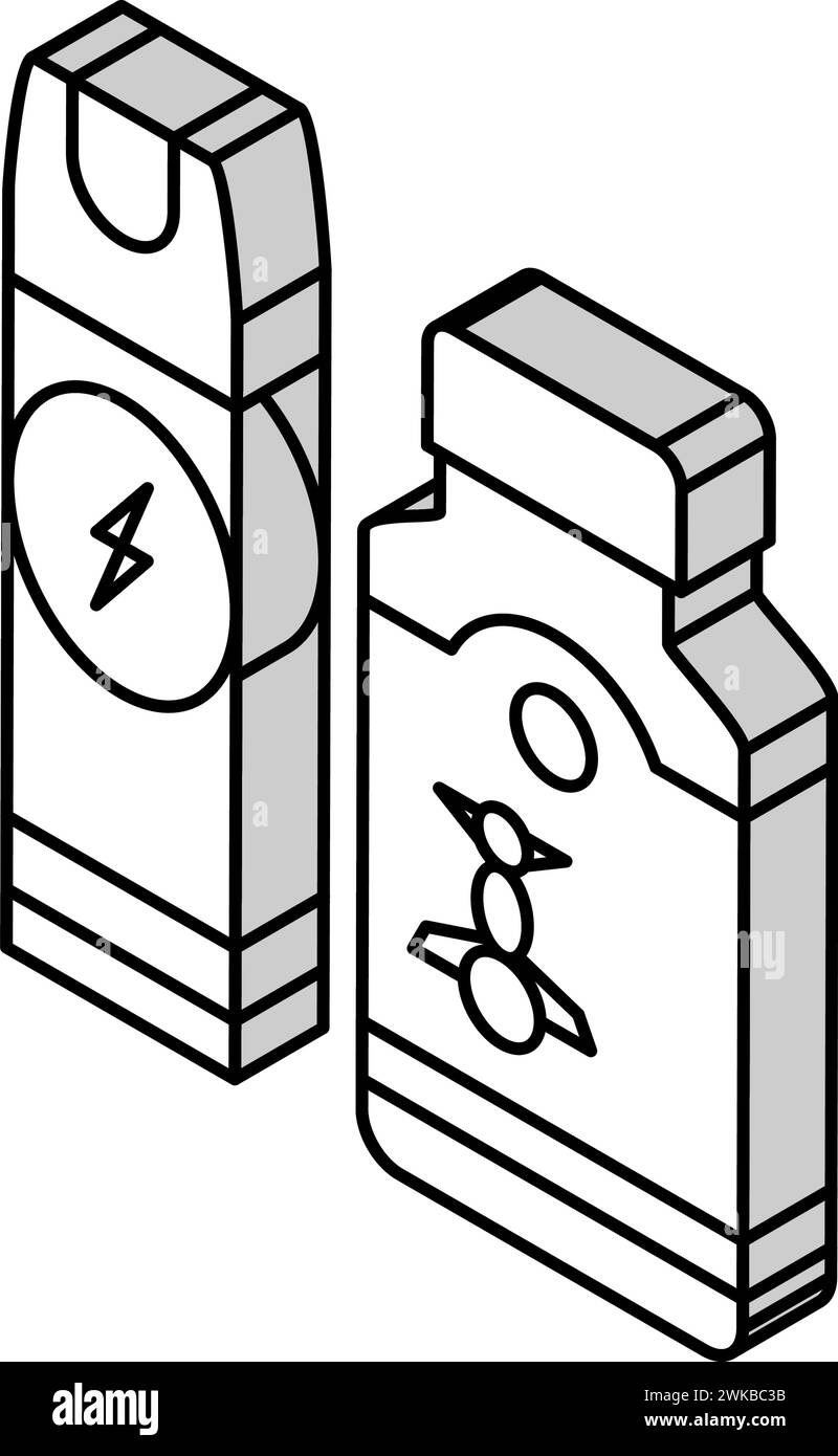 insecticide chemical liquid sprayer and bottle isometric icon vector ...