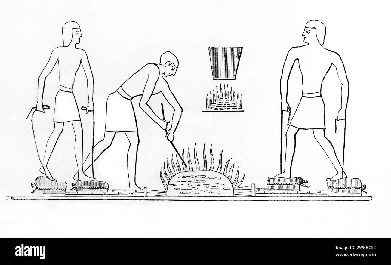 Illustration of Ancient Egyptian Bellows or Forge Where they were Used ...