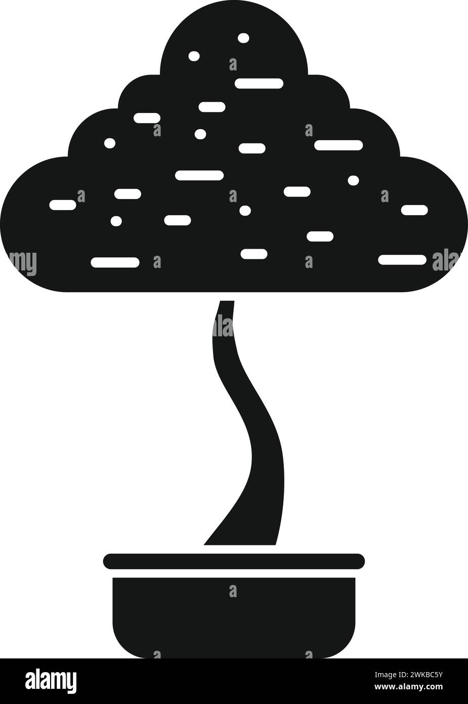 Cute tree pot icon simple vector. Garden working trim. Landscape labor ...