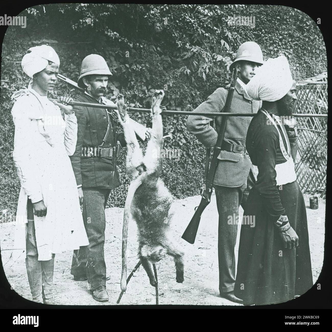 Vintage Photography India: Monkey hunted down by colonial hunters with ...