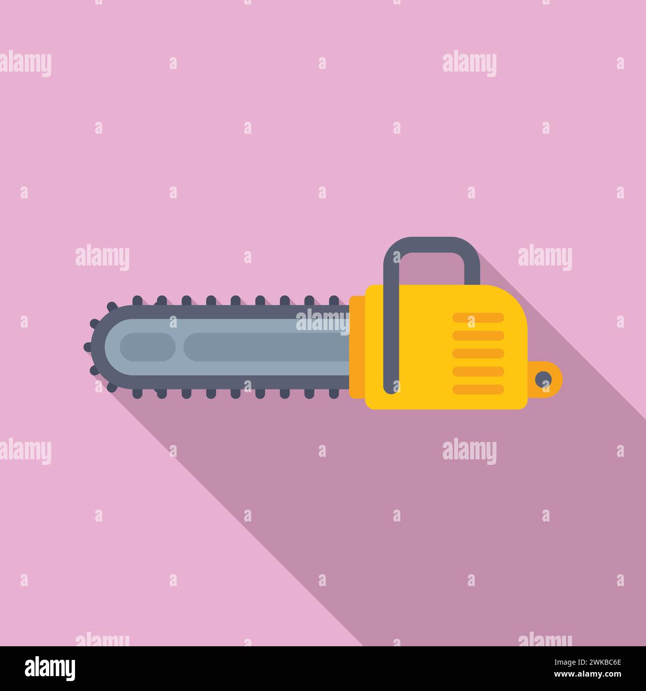 Chainsaw icon flat vector. Garden work equipment. Outside energy ...