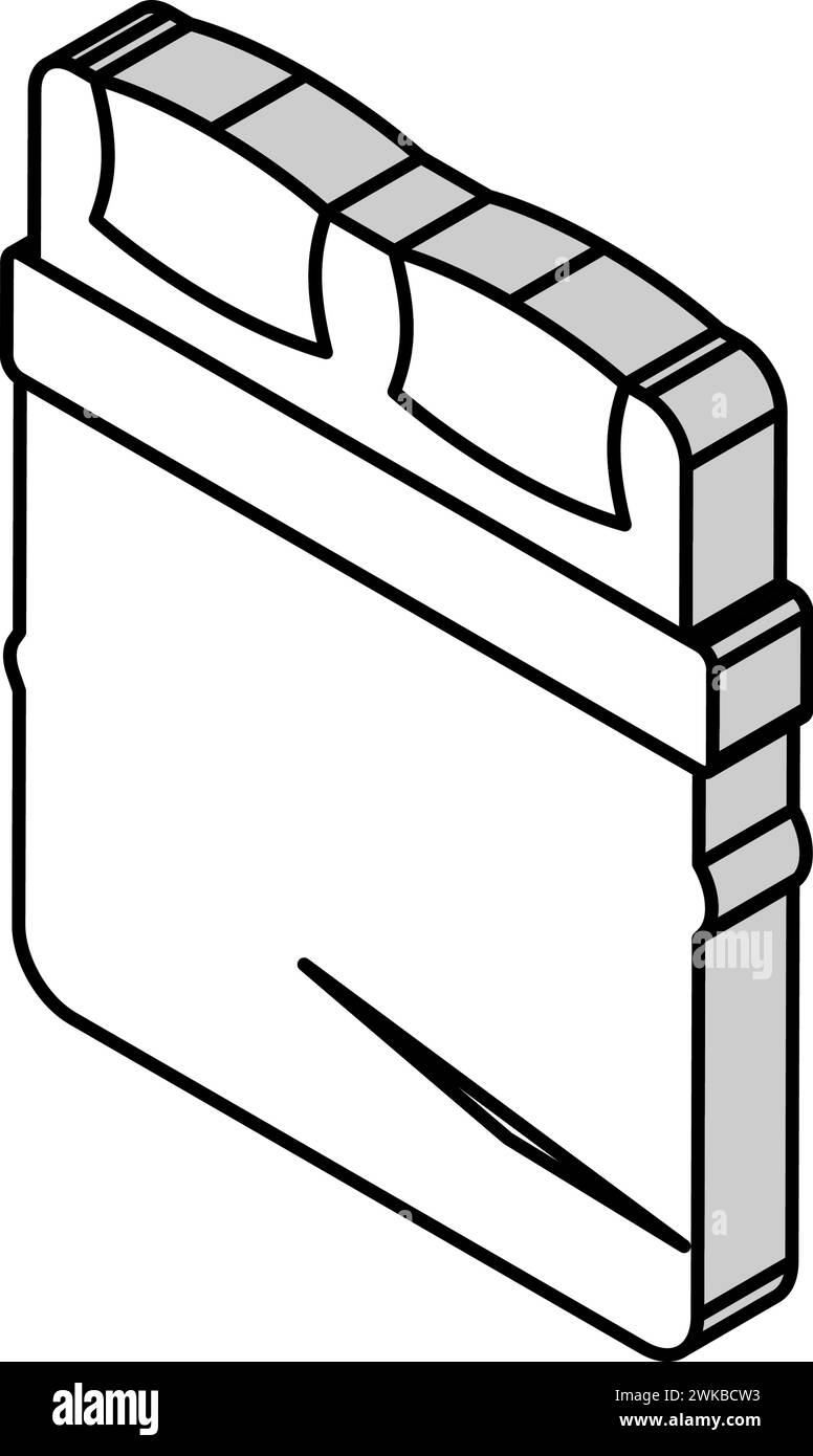 sheets silk bed isometric icon vector illustration Stock Vector Image ...