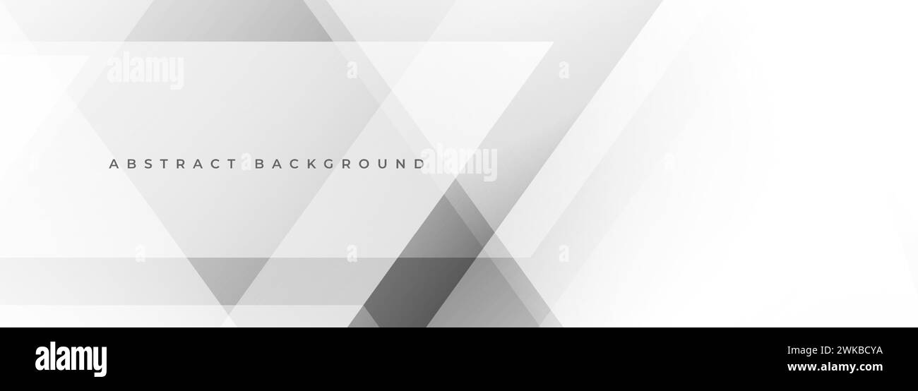 White modern vector banner with geometric shapes. Horizontal wide ...