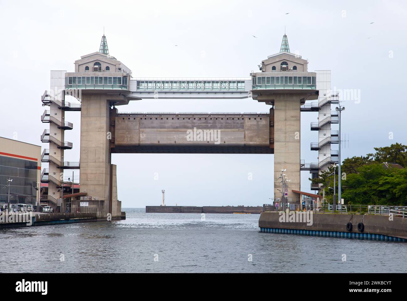 The Tsunami Gate at the entrance to Numazu Port in Numaza, Shizuoka ...