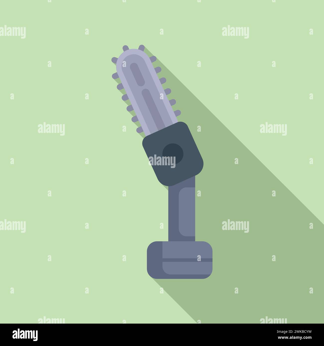 Tree trimming chainsaw icon flat vector. Work accessory. Power safety ...