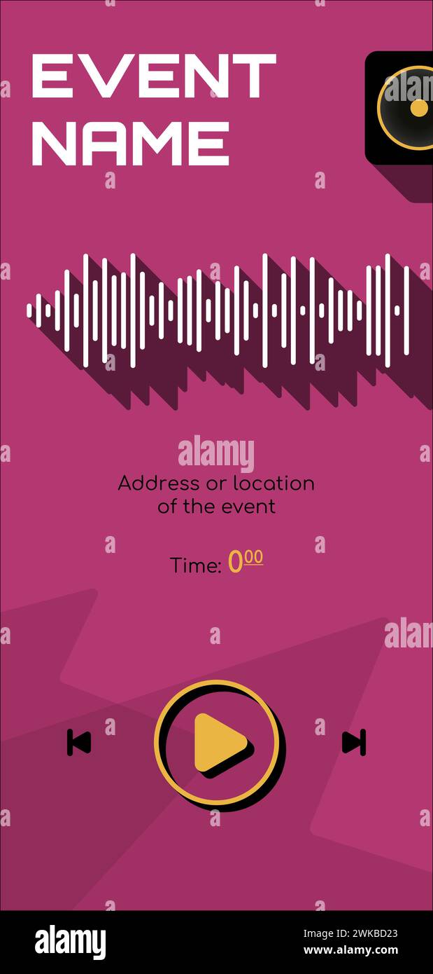 Summer electronic music fest DL flyer or poster design. Minimalistic ...