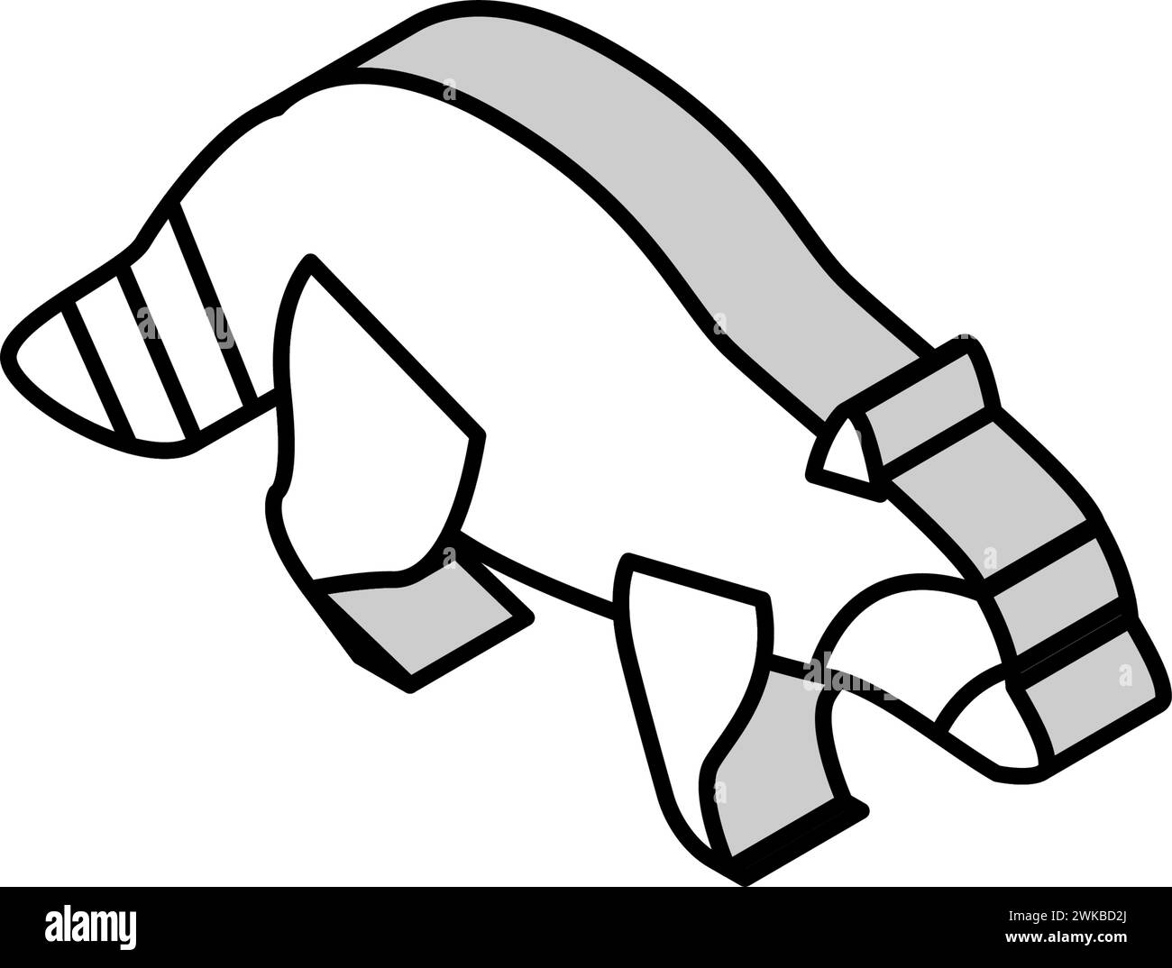 raccoon wild animal isometric icon vector illustration Stock Vector ...