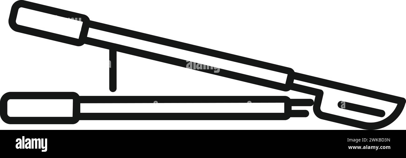 Pruning device icon outline vector. Garden work trim. Cutting edge limb ...