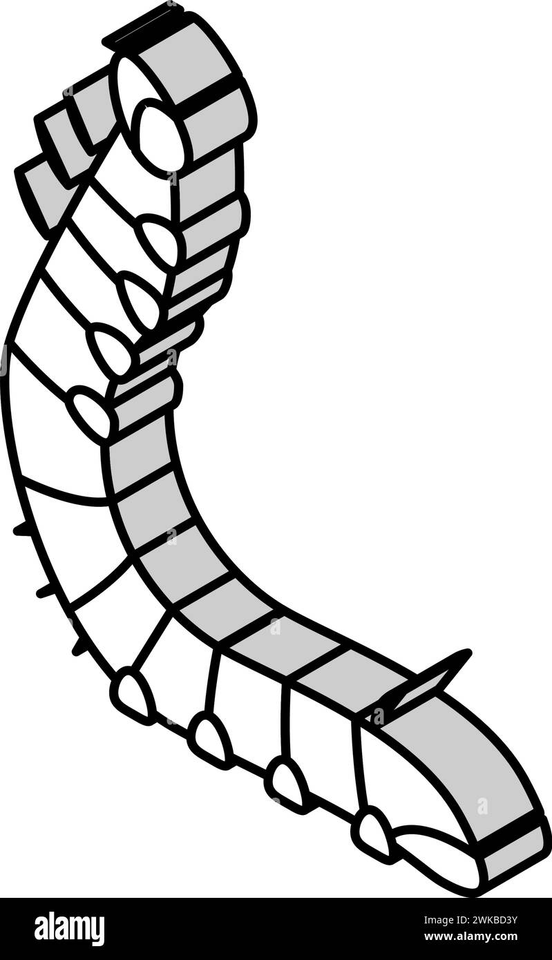 larvae silkworm isometric icon vector illustration Stock Vector Image ...