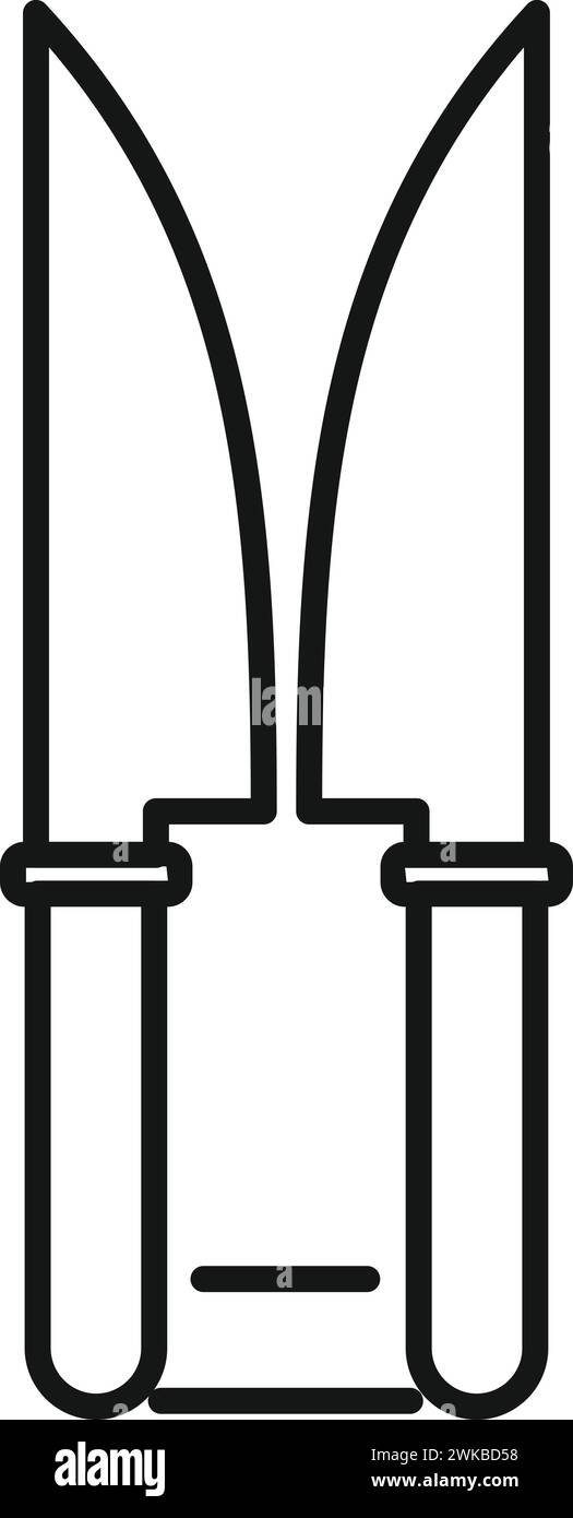 Tree handle cutter icon outline vector. Working garden trim. Accessory ...