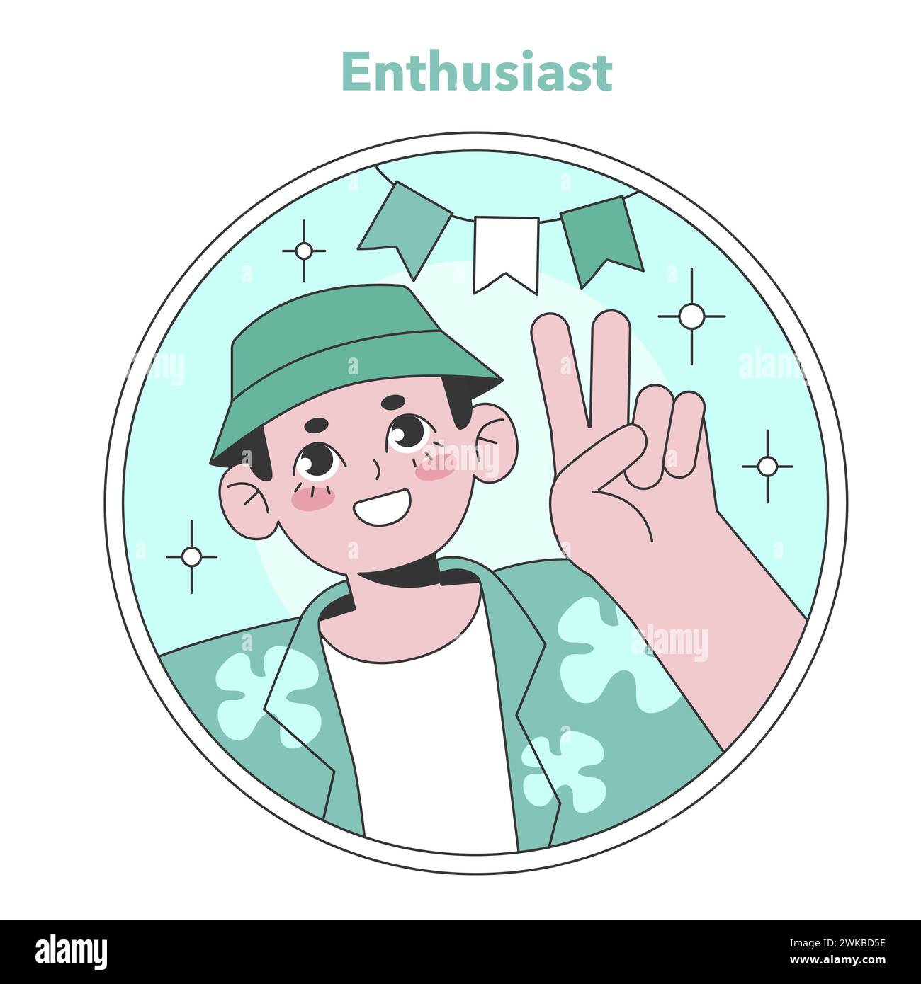 Enneagram Enthusiast type illustration. A joyful, spirited character ...