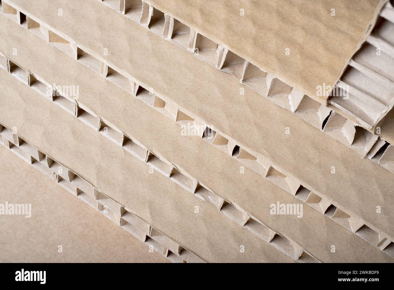 Cardboard packing material. corrugated paper sheets made from cellulose ...