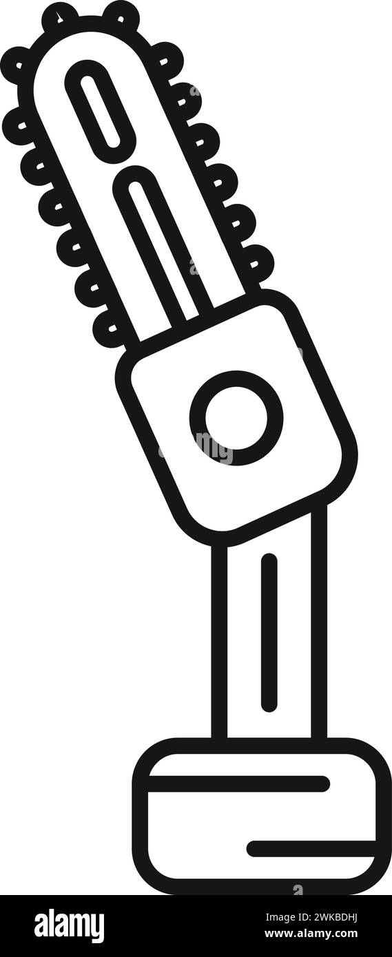 Tree trimming chainsaw icon outline vector. Work accessory. Power ...
