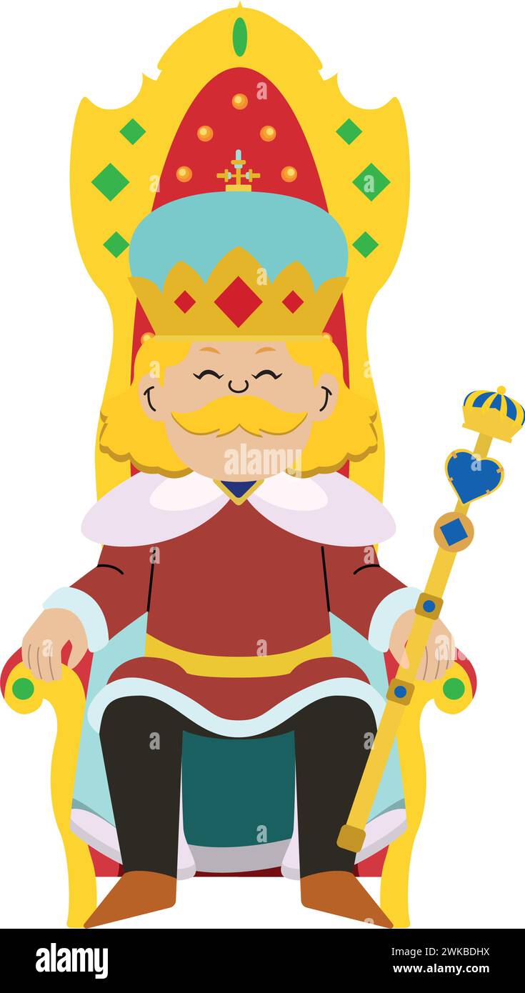 Cute king character with crown Vector Stock Vector Image & Art - Alamy