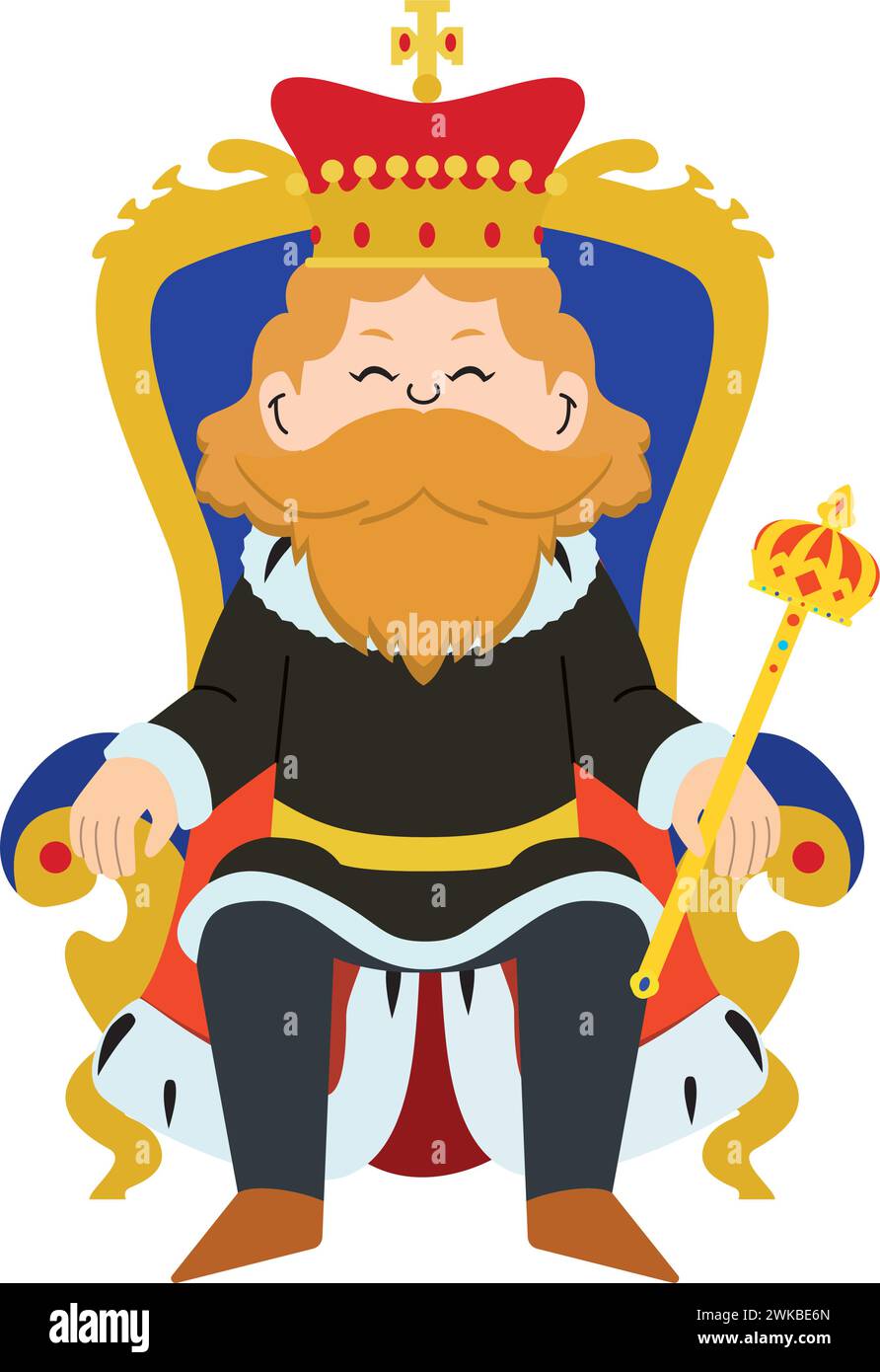 Cute king character with crown Vector Stock Vector Image & Art - Alamy