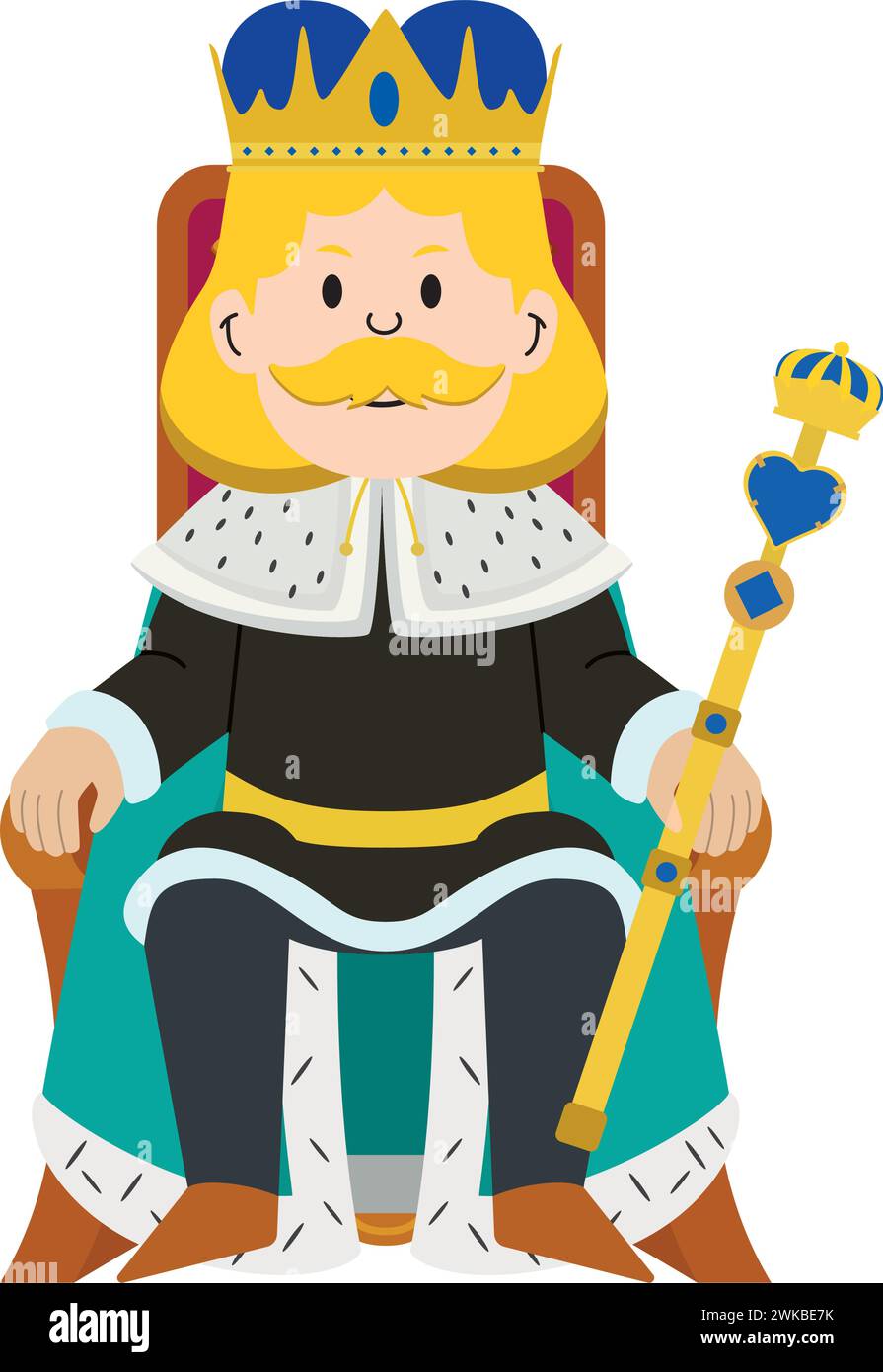 Cute king character with crown Vector Stock Vector Image & Art - Alamy