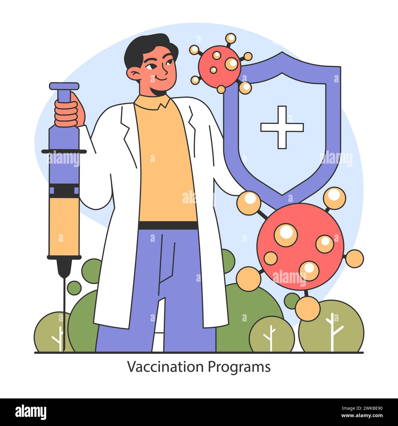 Vaccination program. Confident healthcare worker with a syringe ...