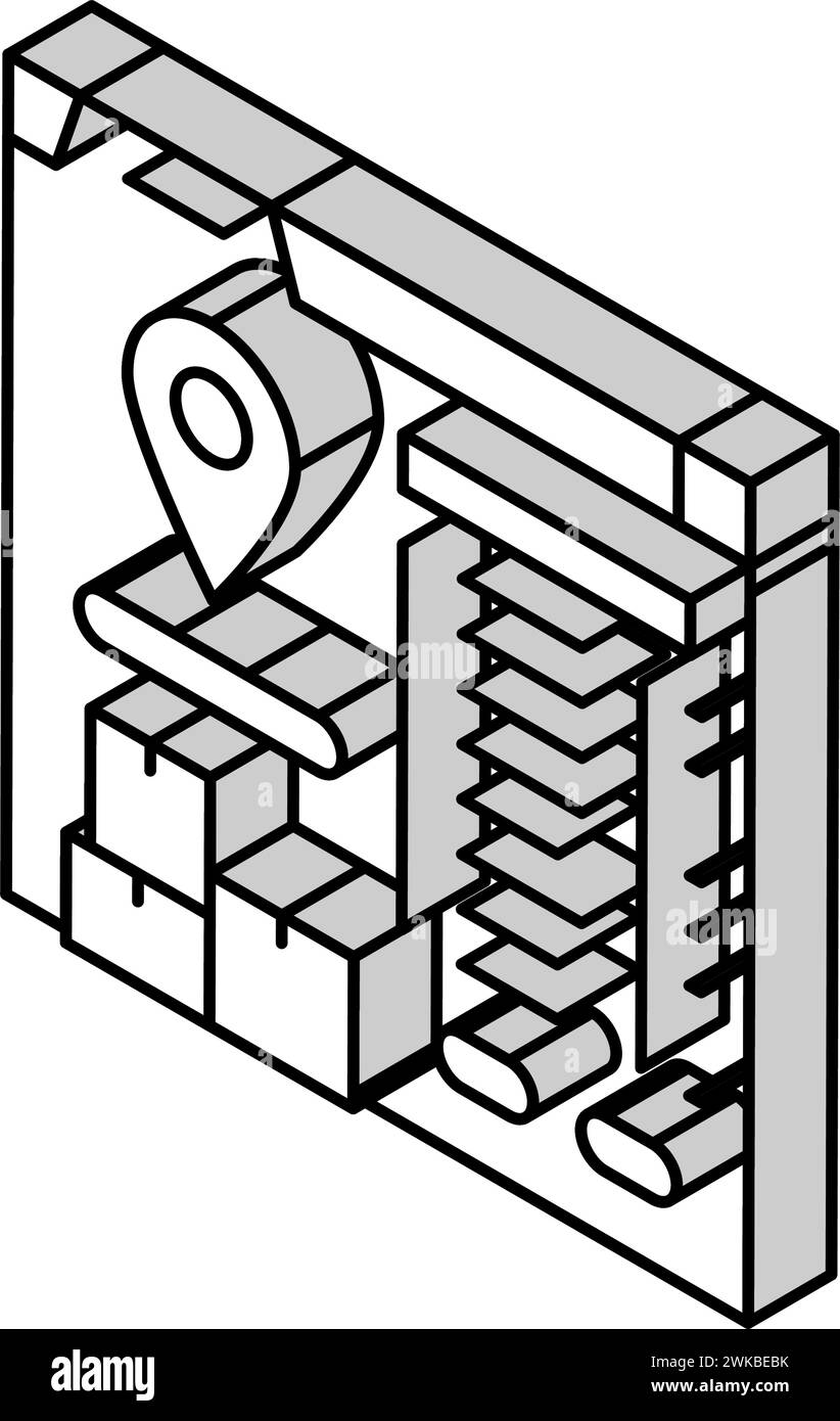 inventory movement pending report isometric icon vector illustration ...