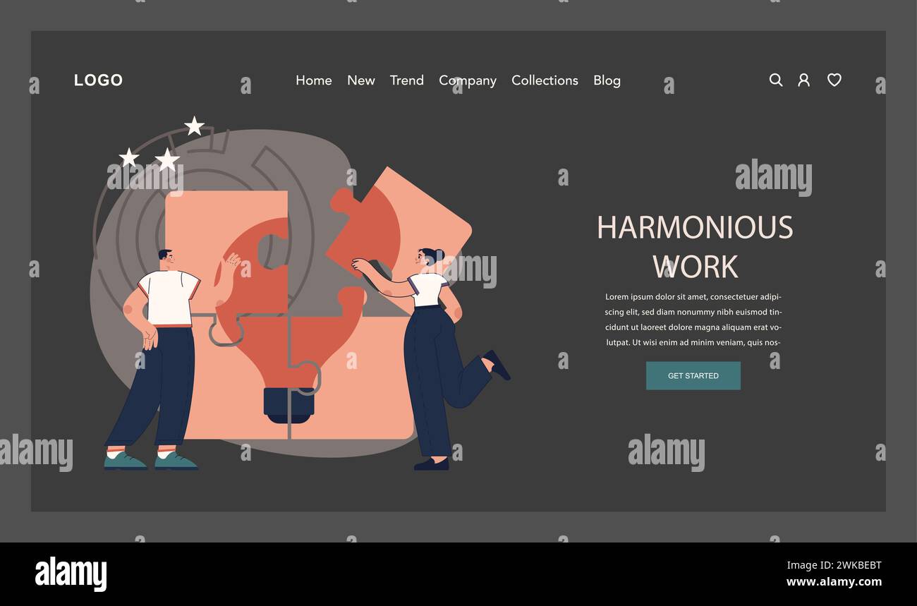 Positive relationships web banner or landing page dark or night mode ...