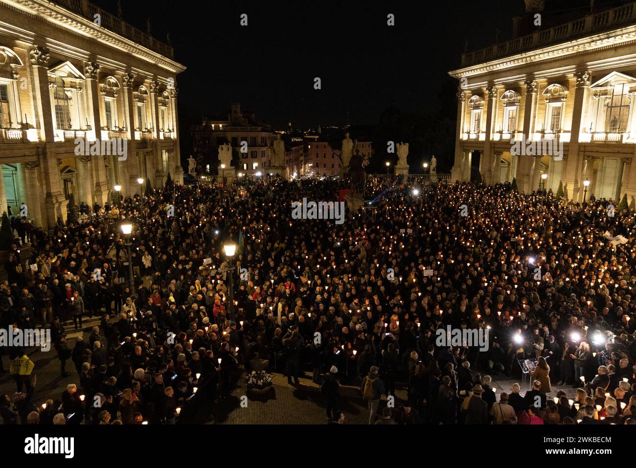 Rome, Italy. 19th Feb, 2024. View of Piazza del Campidoglio in Rome ...