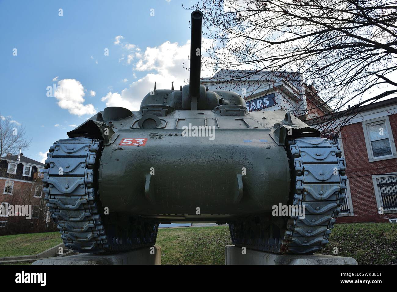Canadian Sherman Tank The Bomb The Hussars Front view Sherbrooke Stock ...