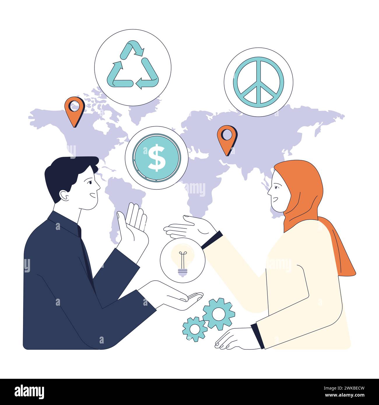 Political action. Global cooperation for sustainability. Diverse ...