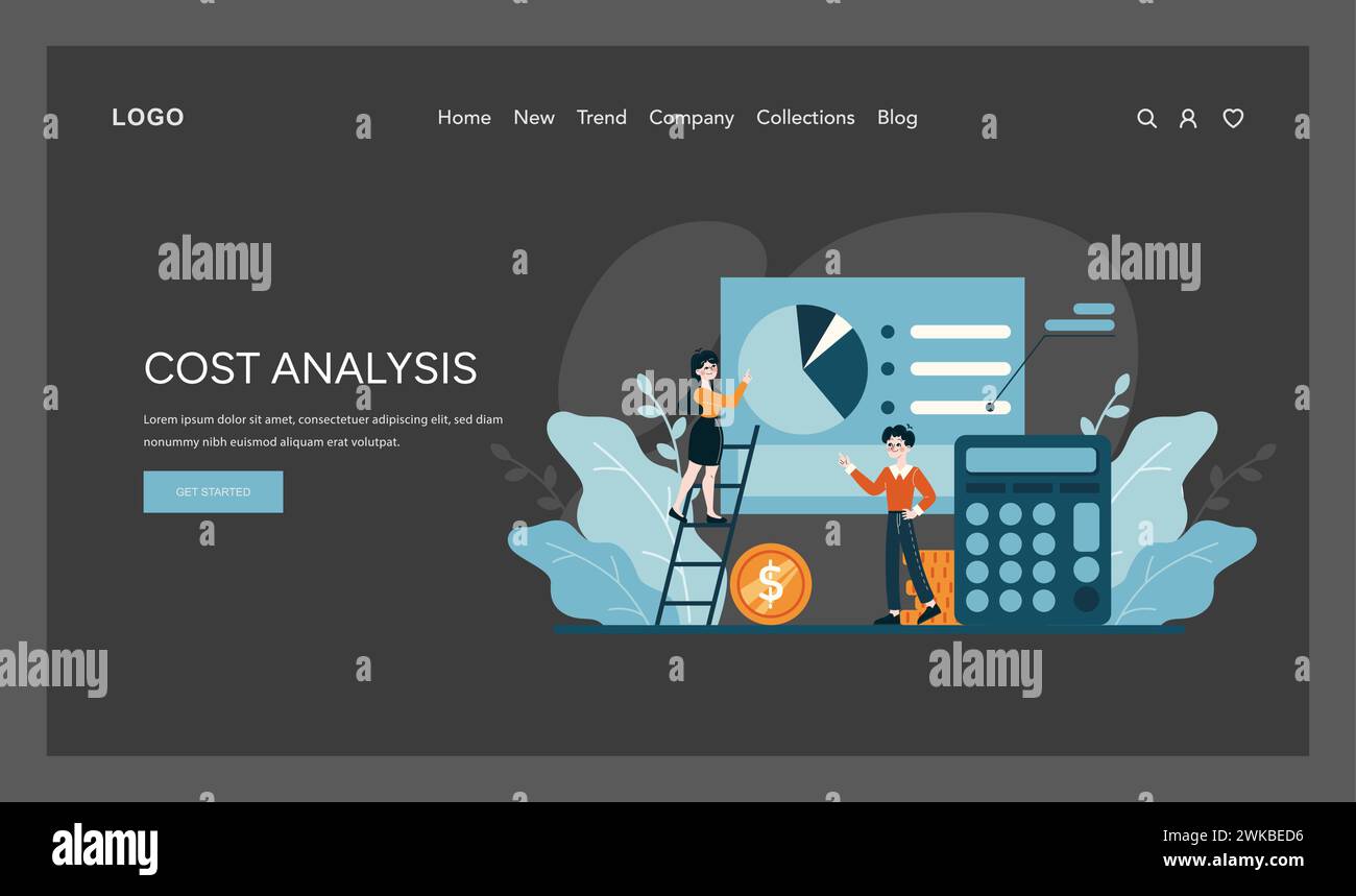 Cost Analysis illustration. Detailed expense breakdown and financial ...