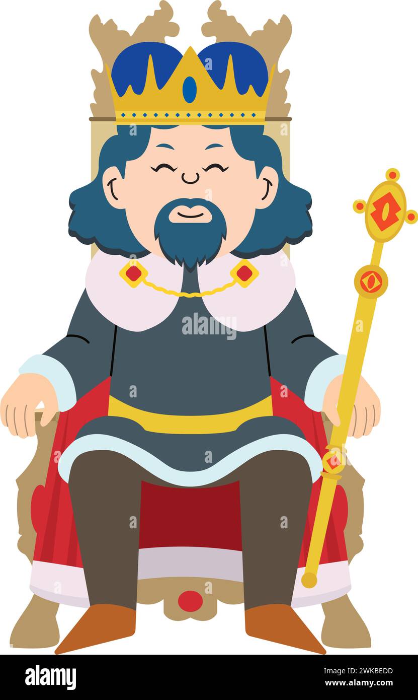 Cute king character with crown Vector Stock Vector Image & Art - Alamy